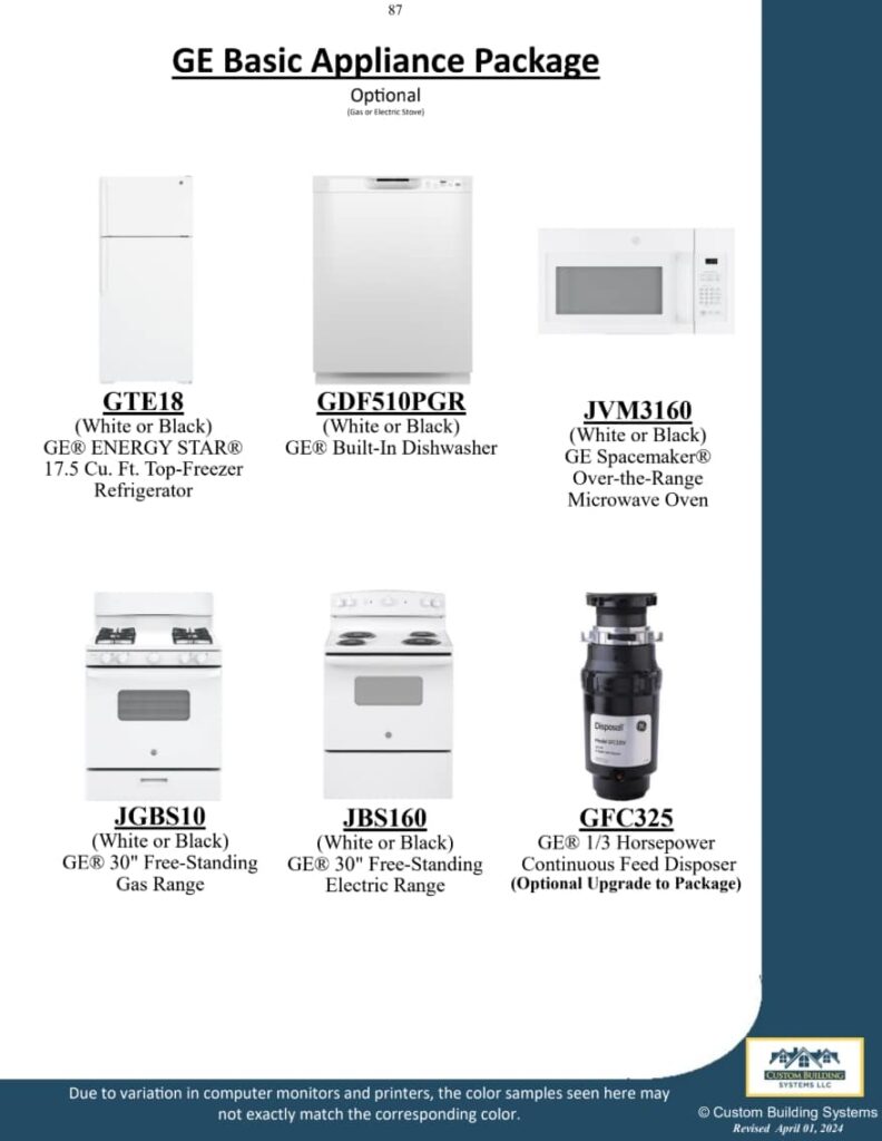 Basic | GE Appliance Package - Professional Building Systems
